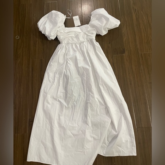 Zara | Dresses | Zara White Poplin Ballon Sleeve Dress | Poshmark
